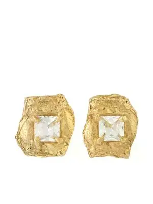 LOVENESS LEE Deti Textured Sapphire Stud Earrings - Gold