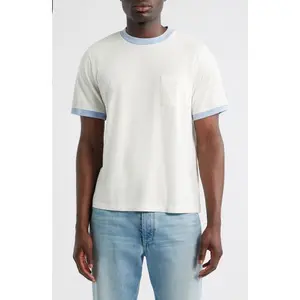ELWOOD Pocket Ringer T-shirt - White/blue