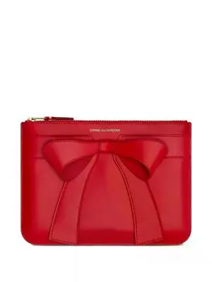 Comme Des Garçons Bow-detail Leather Wallet - Red