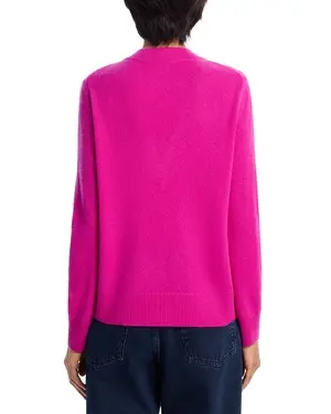 Aqua 100% Cashmere V-neck Sweater - Wild Straw