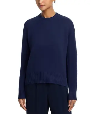 Aqua Crewneck 100% Cashmere Sweater Peacoat