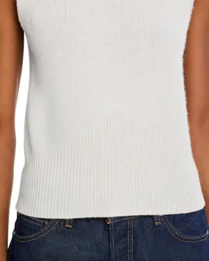 Aqua Cashmere Crewneck Sweater Vest - Ivory