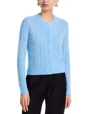 Aqua Crew Neck Cardigans For Women