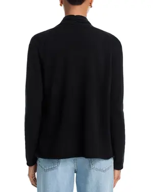 Aqua 100% Cashmere Open Cardigan Sweater - Black