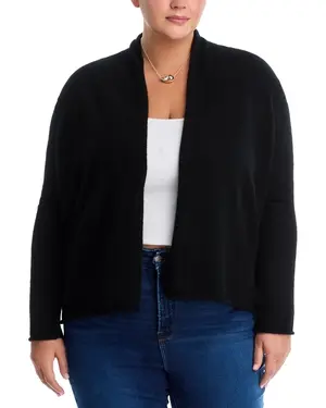 Aqua 100% Cashmere Open Cardigan Sweater - Black