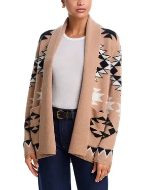 Aqua Cashmere Aztec Cardigan