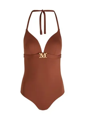 Max Mara Halterneck Swimsuit - Brown