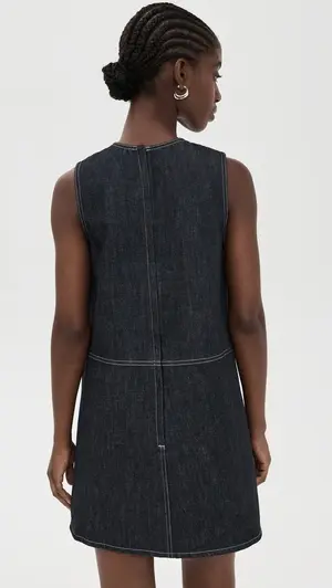 LEE MATHEWS Leo Pinafore Denim Mini Dress
