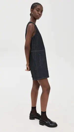 LEE MATHEWS Leo Pinafore Denim Mini Dress