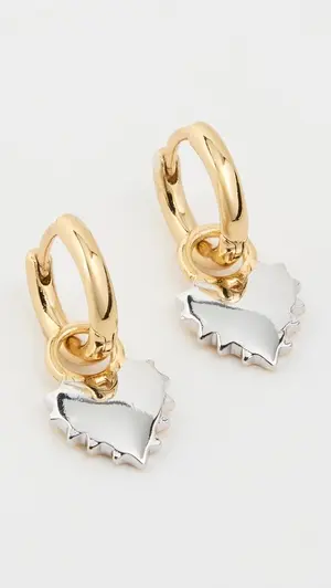 HART Two-toned Spikey Heart Huggie Earrings