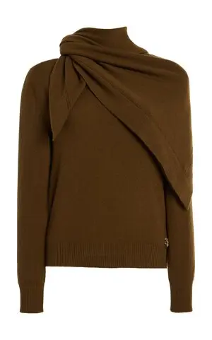 OSCAR DE LA RENTA Cashmere Scarf Sweater