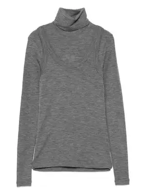 RÓHE Turtleneck Merino-wool Top - Grey