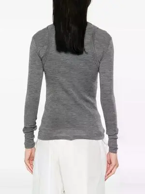 RÓHE Turtleneck Merino-wool Top - Grey