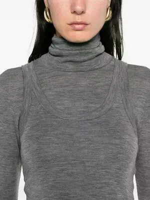 RÓHE Turtleneck Merino-wool Top - Grey
