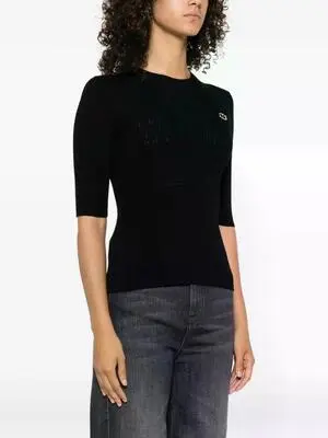 TWINSET Ribbed Embellished Top