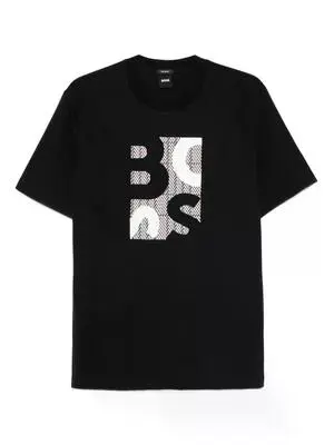 BOSS Logo-detail Cotton T-shirt - Black