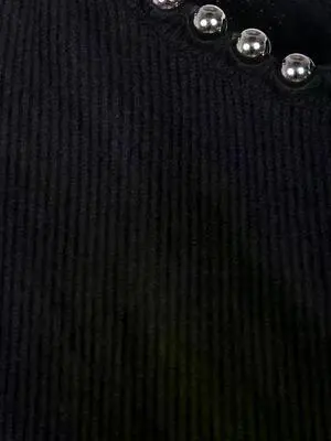 Emporio Armani Beaded-neck Ribbed Sweater