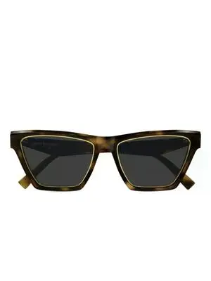 Saint Laurent Logo-print Sunglasses - Brown