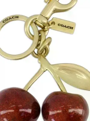 COACH Cherry Glitter Keyring - Gold