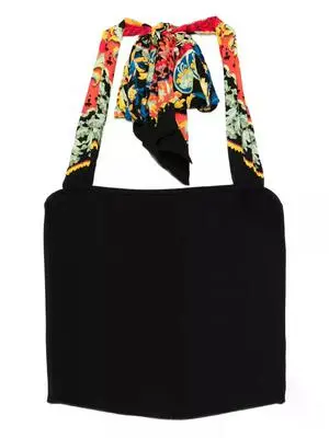 Alice + Olivia Lee Floral-print Halterneck Top