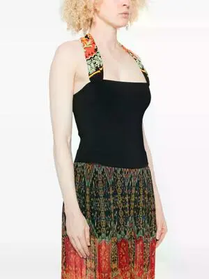 Alice + Olivia Lee Floral-print Halterneck Top