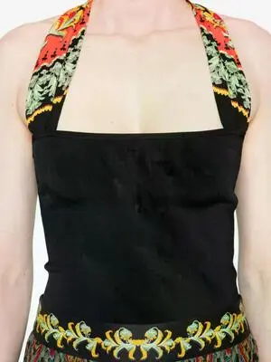 Alice + Olivia Lee Floral-print Halterneck Top