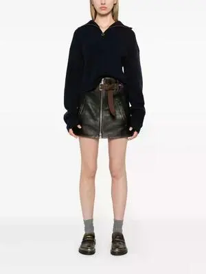 Prada Leather Mini Skirt