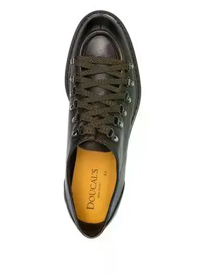 DOUCAL'S Lace-up Leather Derby Shoes - Brown