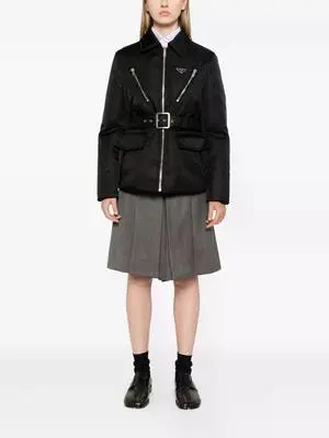 Prada Triangle-logo Padded Jacket - Black