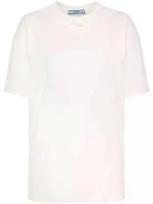 Prada Embroidered Triangle-logo T-shirt