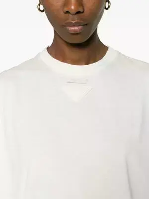 Prada Embroidered Triangle-logo T-shirt