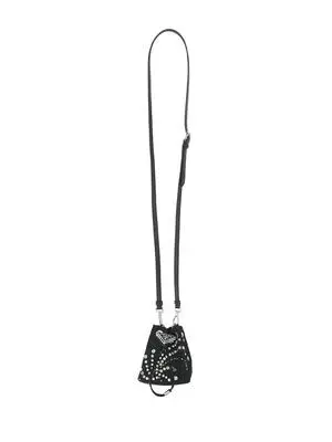 Prada Logo-appliqué Studded Bucket Bag - Black