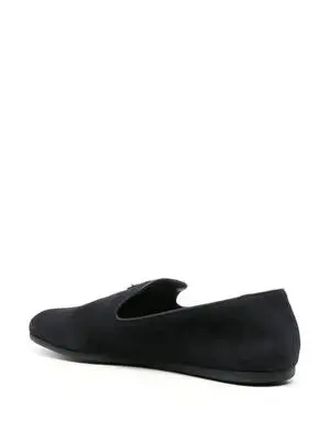 Prada Triangle-logo Suede Loafers - Blue