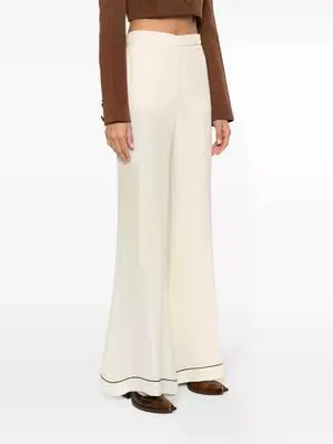 Prada High-waisted Flared Silk Trousers