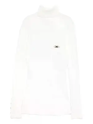 Elisabetta Franchi Ribbed Roll-neck Sweater - White