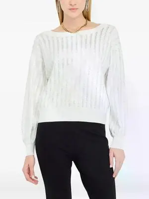 Liu Jo Rhinestone-embellished Puff-sleeve Sweater