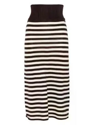 Frankies Bikinis Striped Midi Skirt