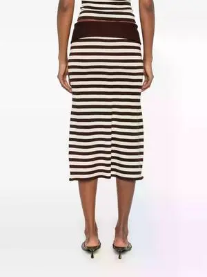 Frankies Bikinis Striped Midi Skirt