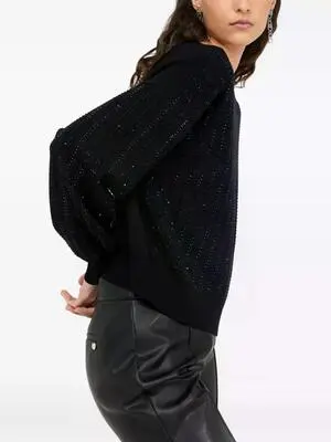 Liu Jo Rhinestone-embellished Puff-sleeve Sweater