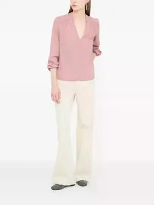 Liu Jo Mandarin-collar V-neck Blouse