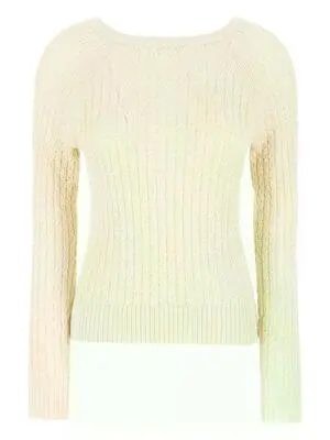 BALLANTYNE Cable-knit Raglan-sleeve Sweater - White