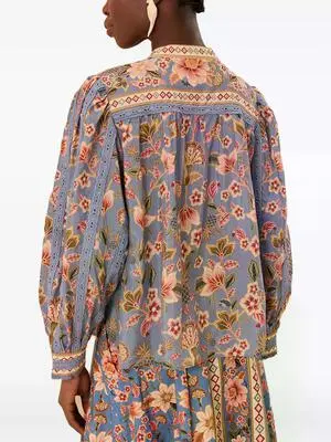 Farm Rio Tapestry-print Blouse - Blue