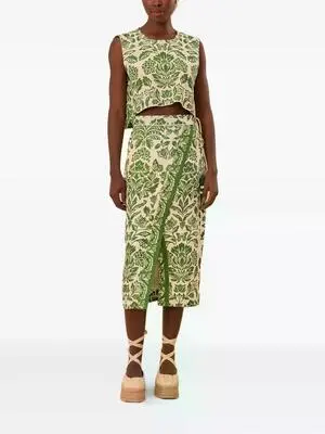 Farm Rio Tapestry-print Wrap Skirt