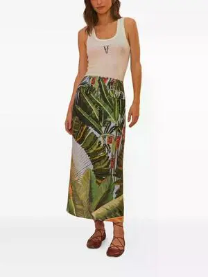 Farm Rio Amazônia Forest-print Midi Skirt
