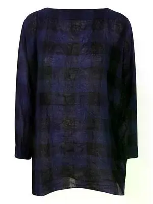 DANIELA GREGIS Check-pattern Wool Blouse