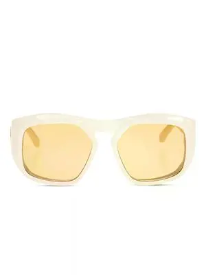 Valentino Garavani Logo-plaque Sunglasses - Neutrals