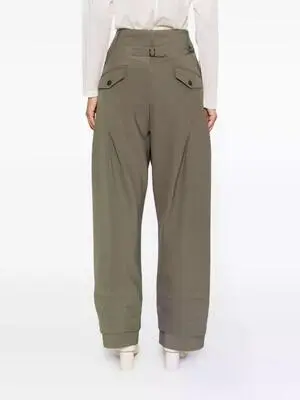 High Pleated Straight Leg Trousers
