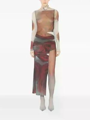 JEAN PAUL GAULTIER Roses Print Top - Red