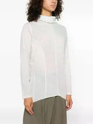 High Neck Asymmetric-hem Top