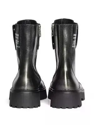 Zadig&Voltaire Leather Combat Boots - Black